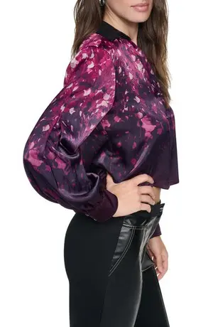 Dkny Abstract Print Long Sleeve Woven Shirt