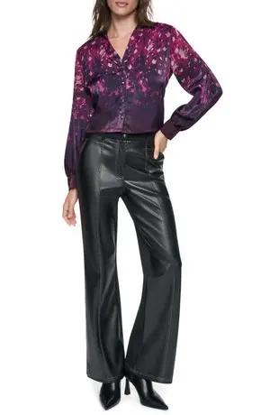 Dkny Abstract Print Long Sleeve Woven Shirt
