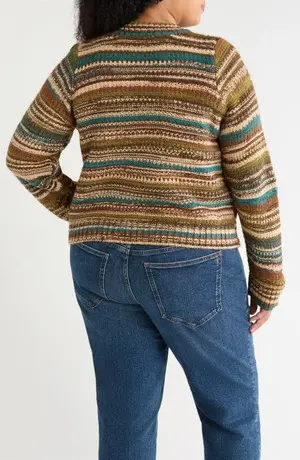 CITY BLUES Striped Crewneck Sweater