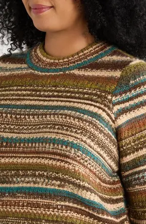 CITY BLUES Striped Crewneck Sweater