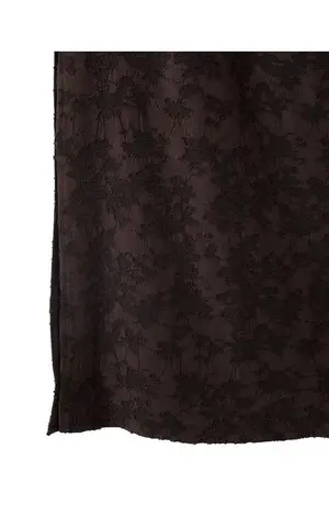 Mango Asymmetric Neck Floral Devoré Sheath Dress