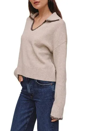 Bella Dahl Contrast Stitch Merino & Cashmere Sweater