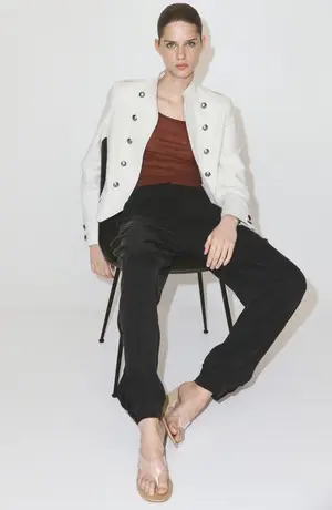 Mango Pleated Baggy Cupro Blend Pants - Black