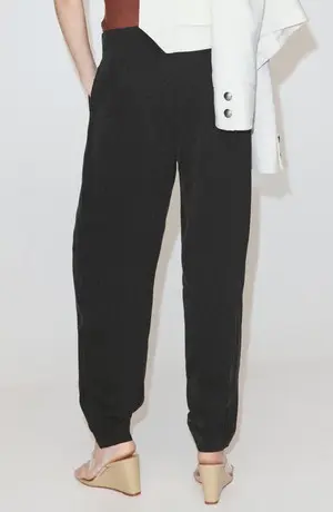 Mango Pleated Baggy Cupro Blend Pants - Black