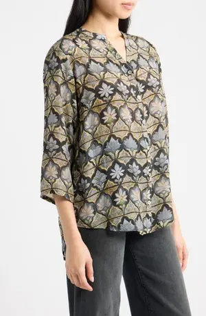 APNY Mandarin Collar Button-up Shirt