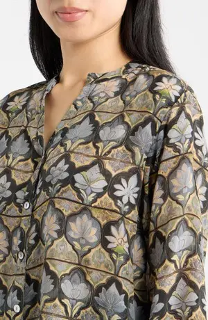 APNY Mandarin Collar Button-up Shirt