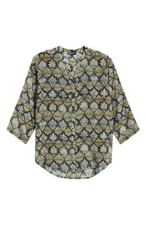 APNY Mandarin Collar Button-up Shirt