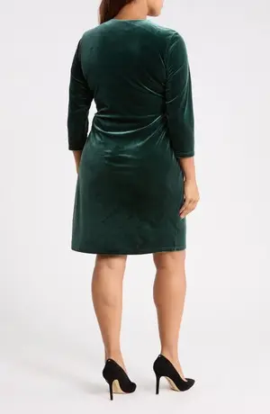 Anne Klein Velvet Wrap Dress