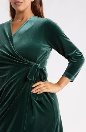 Anne Klein Velvet Wrap Dress