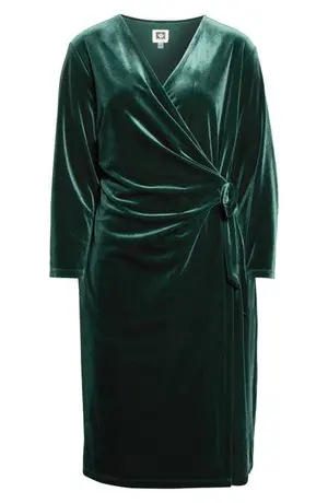Anne Klein Velvet Wrap Dress