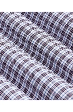 Brooks Brothers Plaid Performance Oxford Dress Shirt - White Navy Checkered
