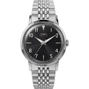 Timex® Marlin Stainless Steel Bracelet Watch - Black/silver
