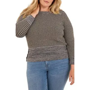 NIC+ZOE Marled Tuck Sweater - Blue Multi