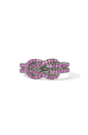 John Hardy Love Knot Ring, Sterling Pink Sapphire, 3.6mm - Silver