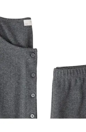 Mango Lettuce Edge Rib Cotton Pajama Pants