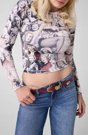 Guess Marilyn Crop Top - Pmx1-brown