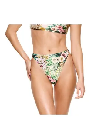 GOTTEX Jungle Treasure High Waisted High Leg Bikini Bottom - Multi-jungle