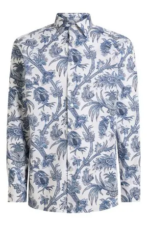 Etro Roma Stretch Cotton Dress Shirt - Blue/white