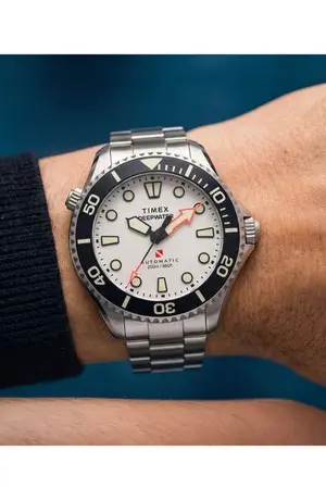 Timex® Deepwater Meridian Automatic Bracelet Watch - Silver