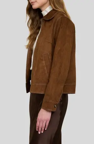 ZOE AND CLAIRE Faux Suede Utility Jacket