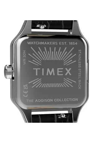 Timex® Addison Leather Strap Watch