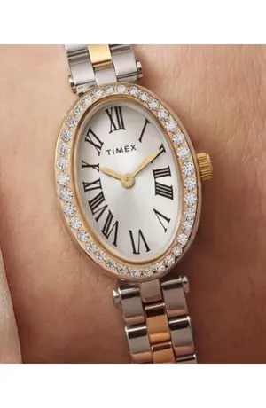 Timex® Cavatina Crystal Bezel Bracelet Watch