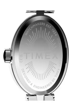 Timex® Cavatina Crystal Oval Link Bracelet Watch - Silver