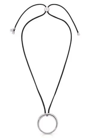 Ettika Eternal Orbit Cord Pendant Necklace Silver