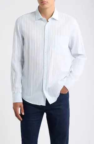 BOSS Rob Casual Fit Button-up Shirt Open Blue