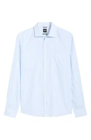 BOSS Rob Casual Fit Button-up Shirt - Open Blue