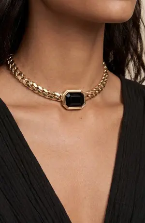 Ettika Emerald Deco Collar Necklace