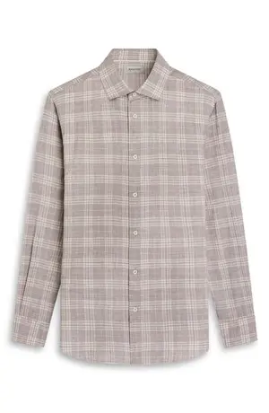 Bugatchi Axel Plaid Cotton & Wool Button Up Shirt