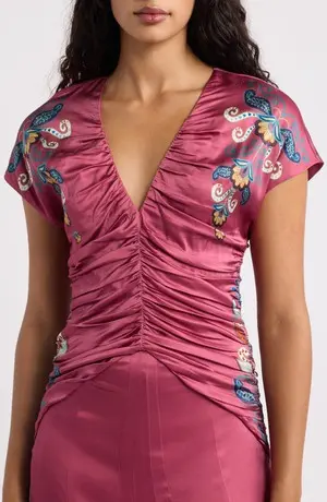 Farm Rio Embroidered V-neck Maxi Dress