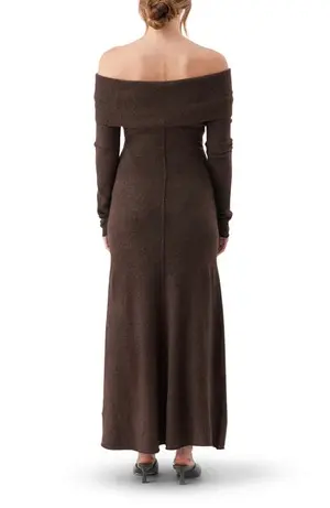 RIPE MATERNITY Tyla Off Shoulder Knit Maternity Dress