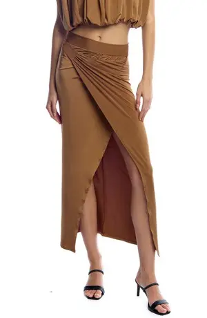 LBLC THE LABEL Ferris Draped Midi Skirt