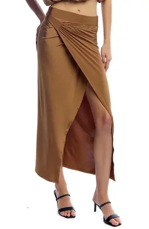 LBLC THE LABEL Ferris Draped Midi Skirt