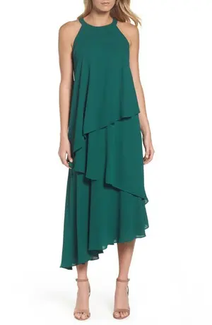 Maggy London Georgette Asymmetric Dress