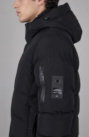 POINT ZERO Hooded Puffer Jacket With Sleeve Pocket