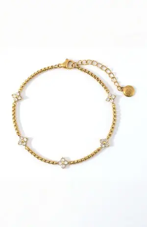 MINT & LILY Radiant Clover Charm Bracelet - Gold