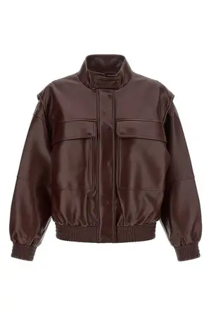 Twin-set Leather-effect Bomber Jacket