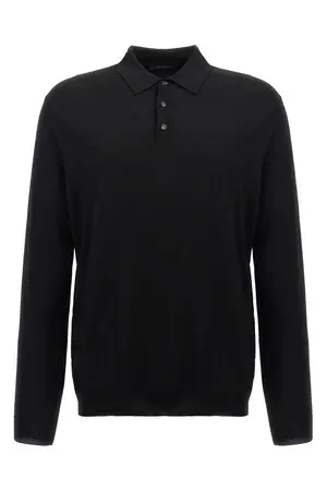 ZANONE Wool Polo Shirt - Black