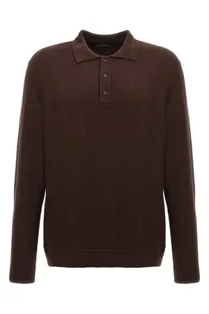 ZANONE Cashmere Wool Polo Shirt - Brown