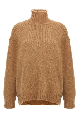 JIL SANDER Alpaca Blend High Neck Sweater - Beige