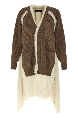 Undercover Two-material Cardigan - Brown