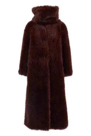 BBCOUTURE Faux Fur Coat With Tubular Scarf