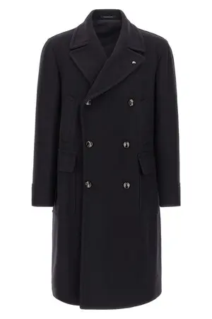 Tagliatore Sherry' Double-breasted Wool And Cashmere Blend Coat - Blue