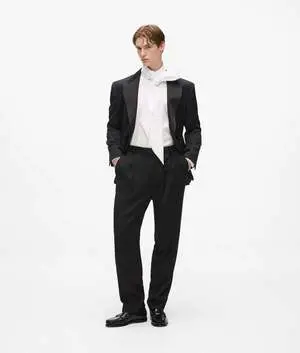 Karl Lagerfeld Kl Studio Double-pleat Suit Pants - Black