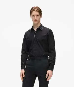 Karl Lagerfeld Kl Studio Virgin Wool Shirt - Black
