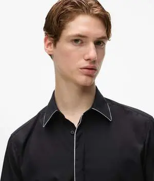 Karl Lagerfeld Kl Studio Virgin Wool Shirt - Black