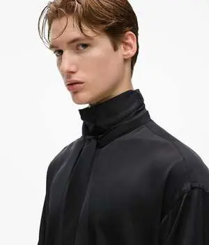 Karl Lagerfeld Kl Studio Scarf-detail Shirt - Black